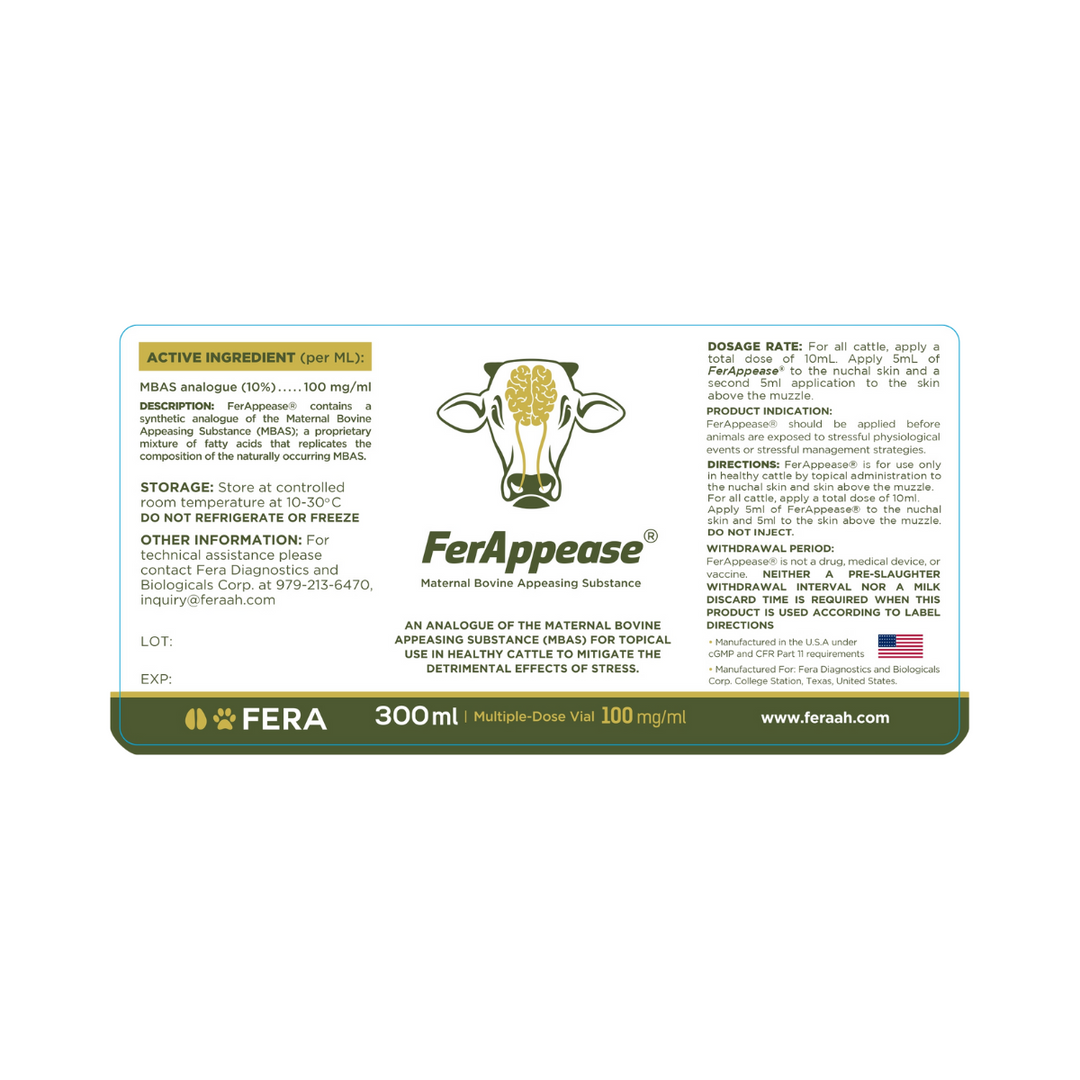 FerAppease Bovine® 300 mL – FERA Diagnostics & Biologicals